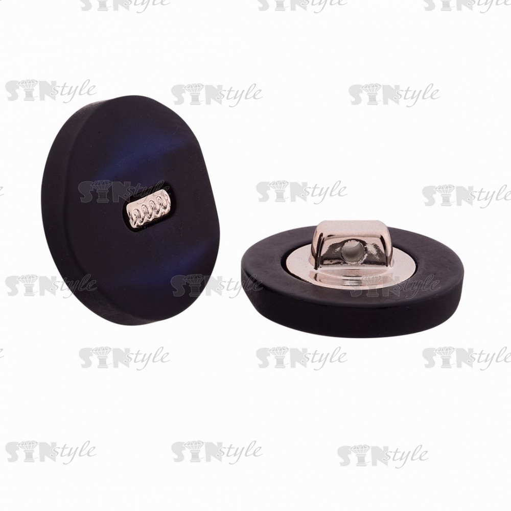 Купить Пуговица пластиковая на ножке, черная с синим, 28L в разделе "Sn5544" оптом и в розницу ...