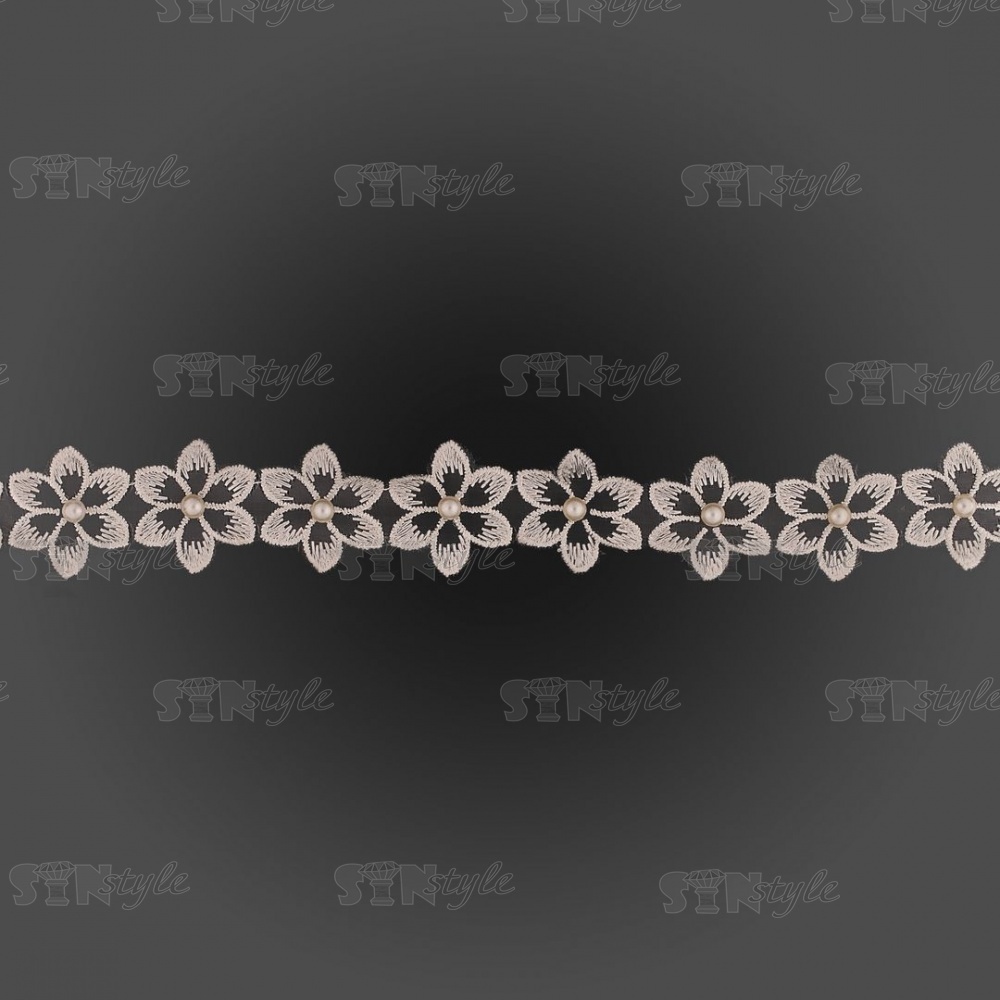 Купить Цветочки из капроновой ленты, размер 30 мм, намотка 20 ярдов, цвет шампань (№21) в ...